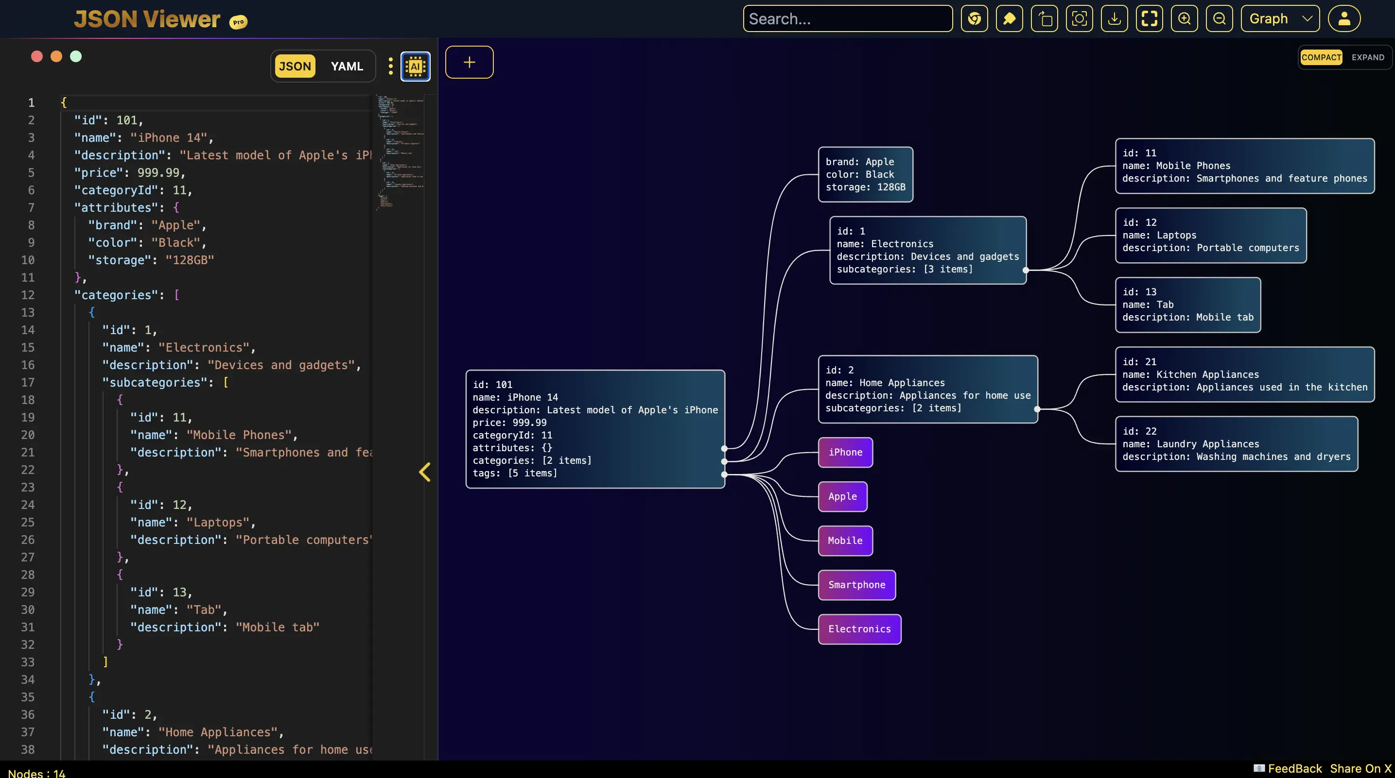 JSON Visualizer | Convert JSON Data to Interactive Diagrams